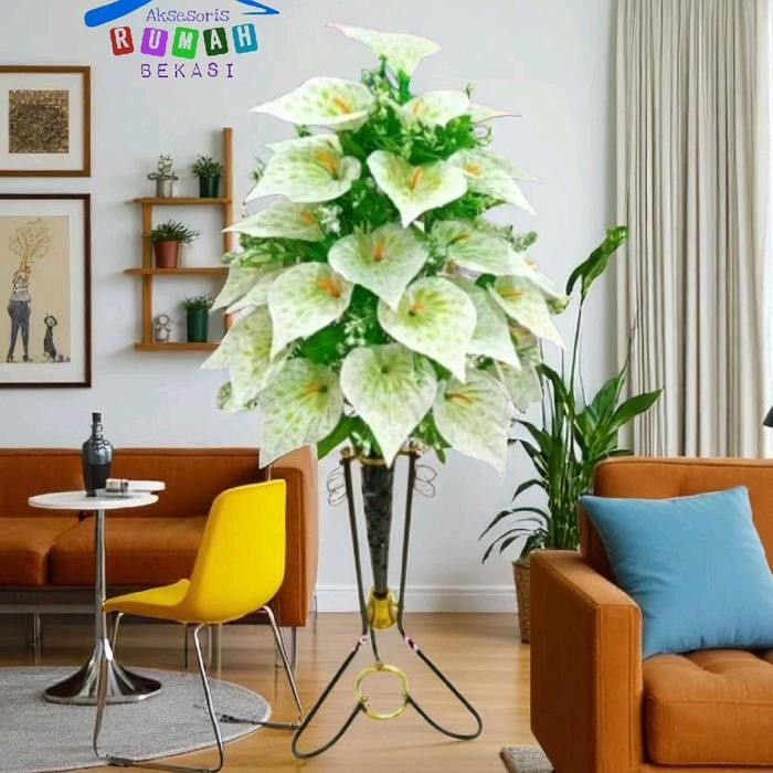 Jual RANGKAIAN Bunga ARON PANDA ARTIFICIAL 18 KUNTUM DENGAN POT ...