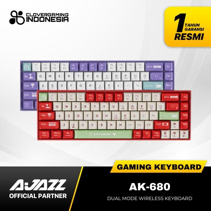 Jual Ajazz AK680 / AK-680 Wireless Mechanical Gaming Keyboard Dual Mode ...