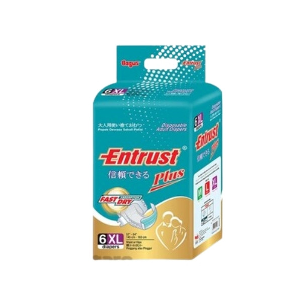 Jual BAGUS ENTRUST PLUS ADULT DIAPERS XL 6'S | Shopee Indonesia