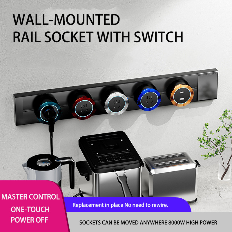 Jual NEW Slide Rail Mobile Power Track Socket EU/Universal US/UN/US/UK ...