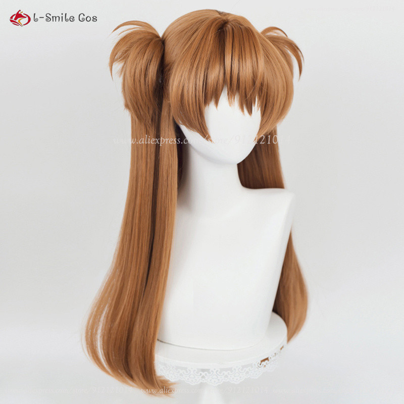 Jual Anime Eva Asuka Langley Soryu Cosplay Wig 68Cm Orange Brown Wig ...