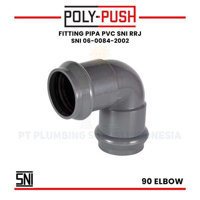 Jual Poly Push Elw 90 / Knee 2 Inch 63 mm Karet Rubber Joint PVC SNI ...