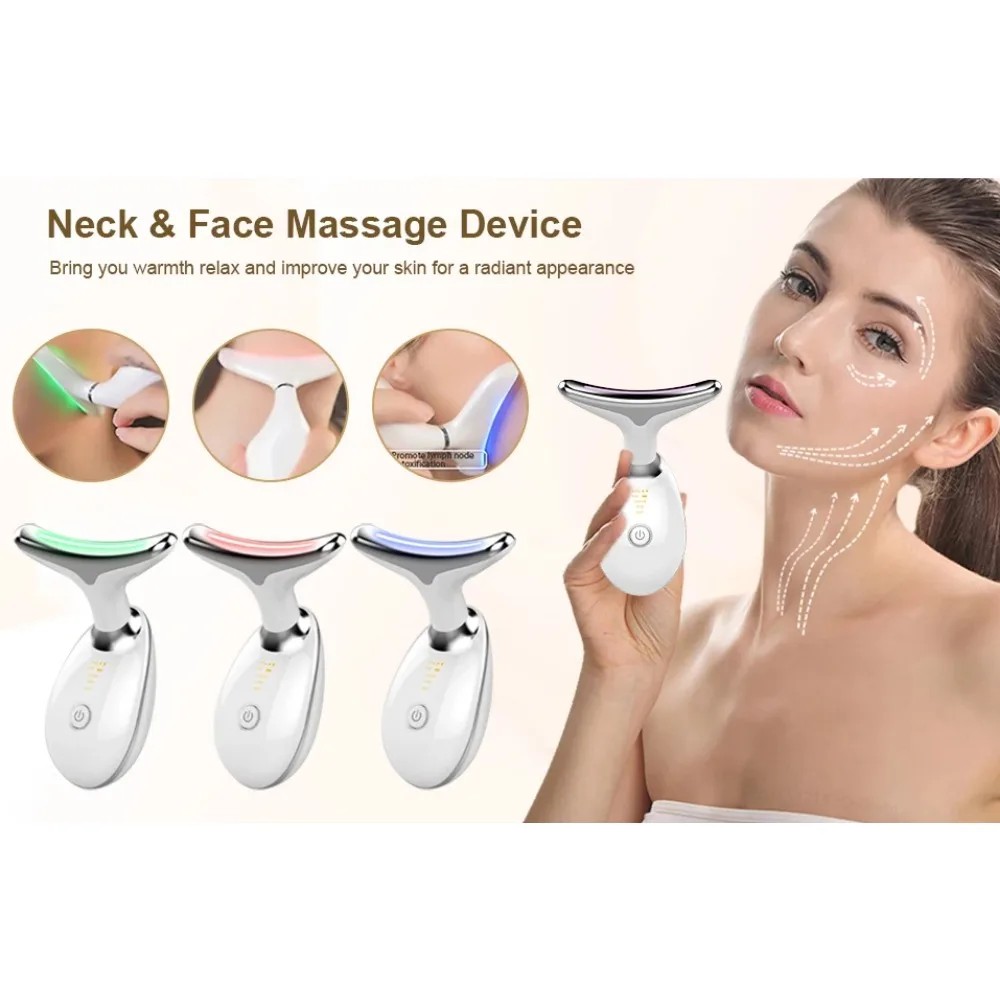 Jual NEW Neck Face Beauty Device Vibration Massage for Face and Neck ...