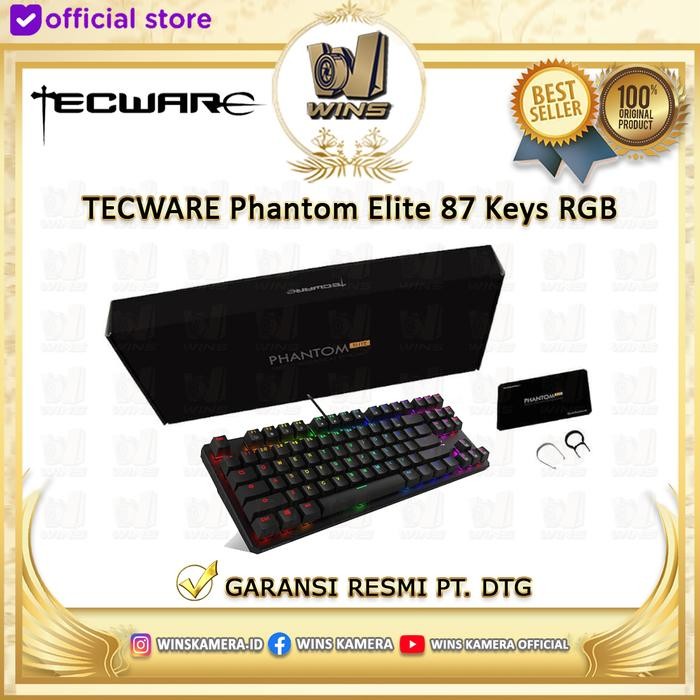 Jual Ready TECWARE Phantom Elite 87 Keys RGB GATERON Mechanical Gaming ...