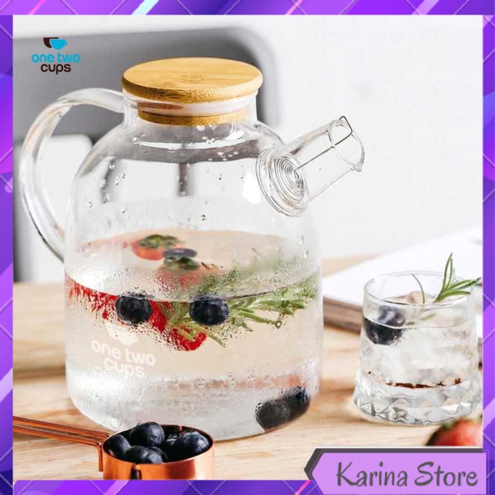 Jual ONE TWO CUPS TEKO PITCHER KACA TAHAN PANAS API WATER JUG 1.1L - TP ...