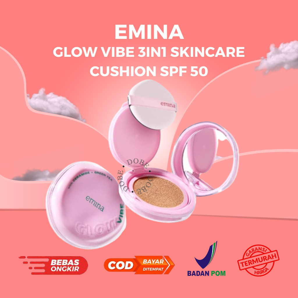 Jual EMINA Glow Vibe 3in1 Skincare Cushion SPF 50 - 13gr | Shopee Indonesia