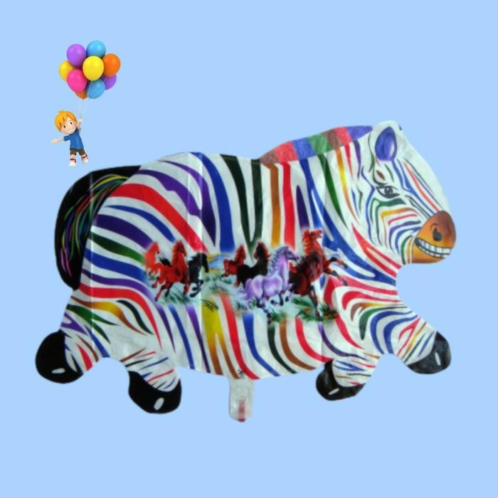Jual ZEBRA PELANGI (BALON GAS/ BALON TERBANG/ BALON KARAKTER) | Shopee ...