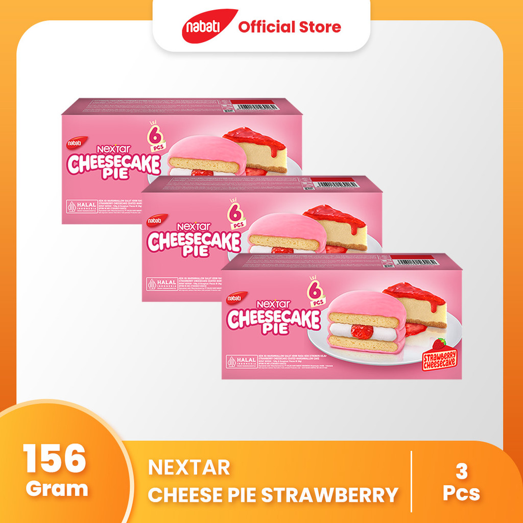 Jual NEXTAR CHEESECAKE PIE STRAWBERRY 156g - PAKET ISI 3 | Shopee Indonesia