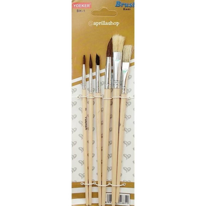 Jual Kuas Lukis Set Yoker BH-01 ( isi 6 kuas ) | Shopee Indonesia
