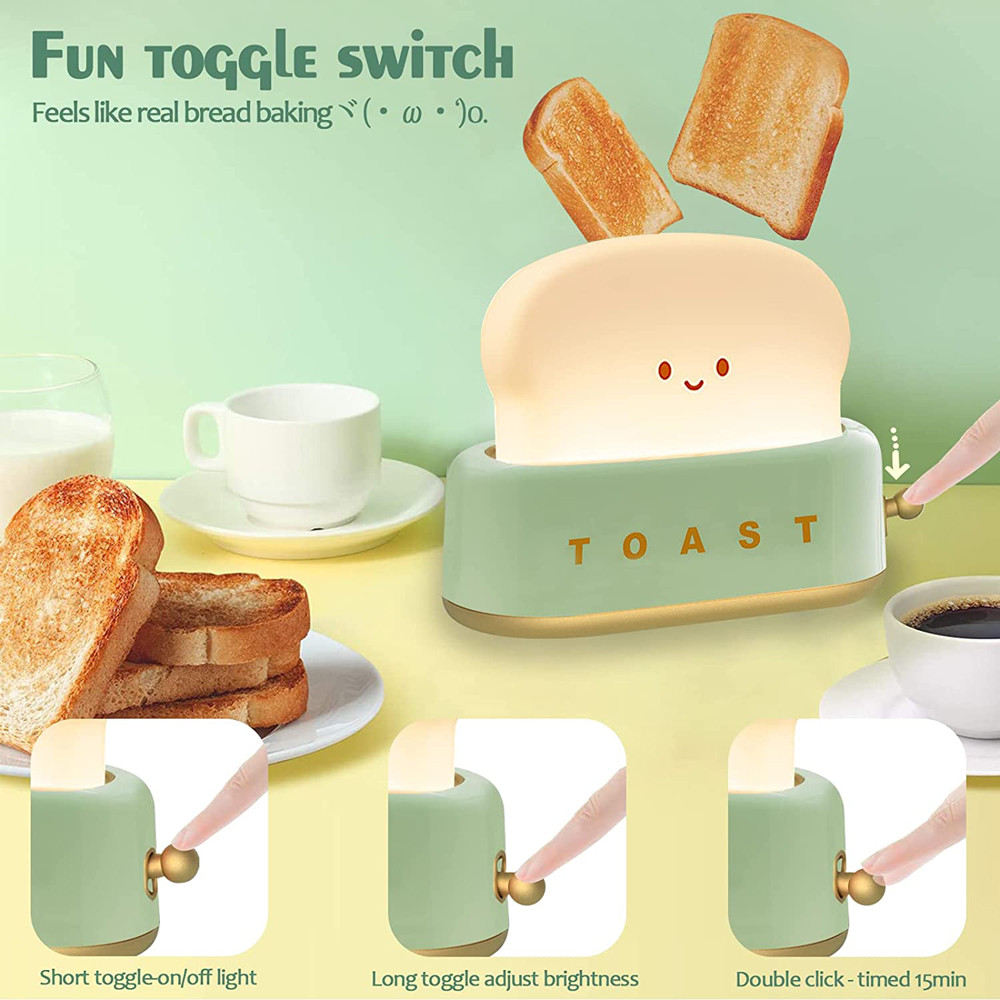 Jual New LED Bread Maker Night Light USB Charging Dimming Toast Lamp ...