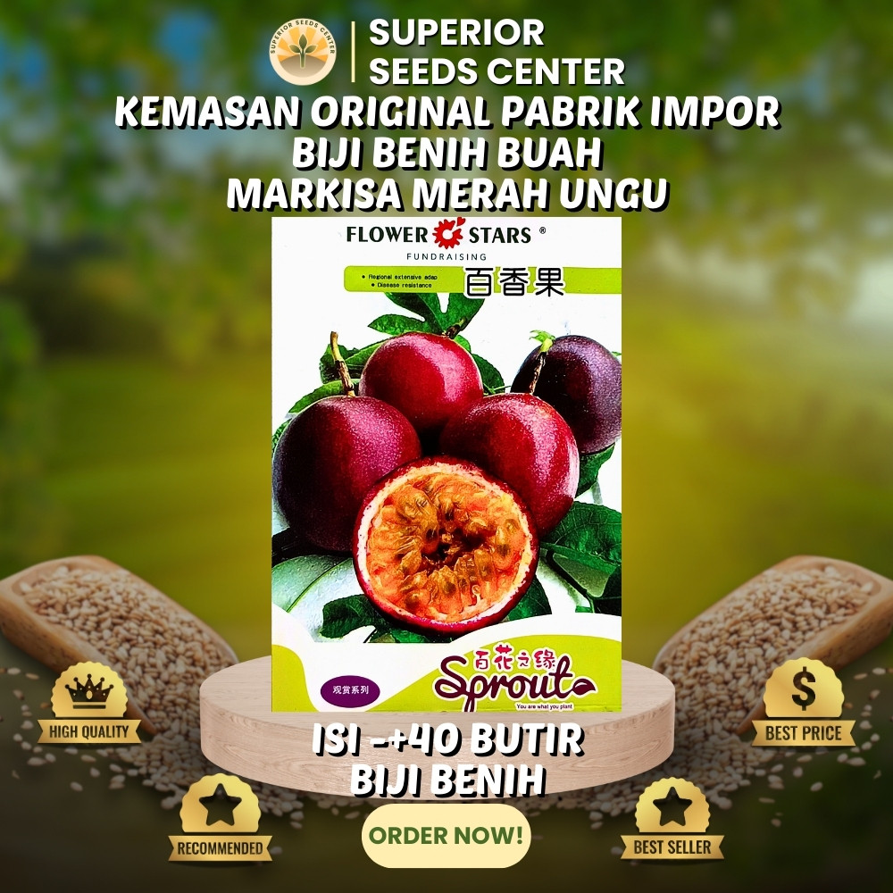 Jual 40 Butir Biji Benih Buah Markisa Merah Ungu (Kemasan Original ...
