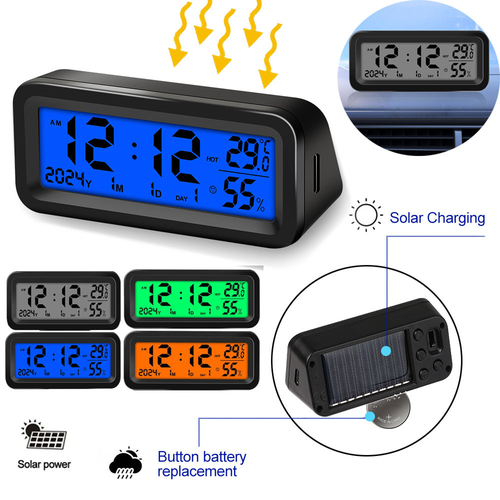 Jual TERBARU Solar Car Digital Clock Led Digital Clock Thermometer ...