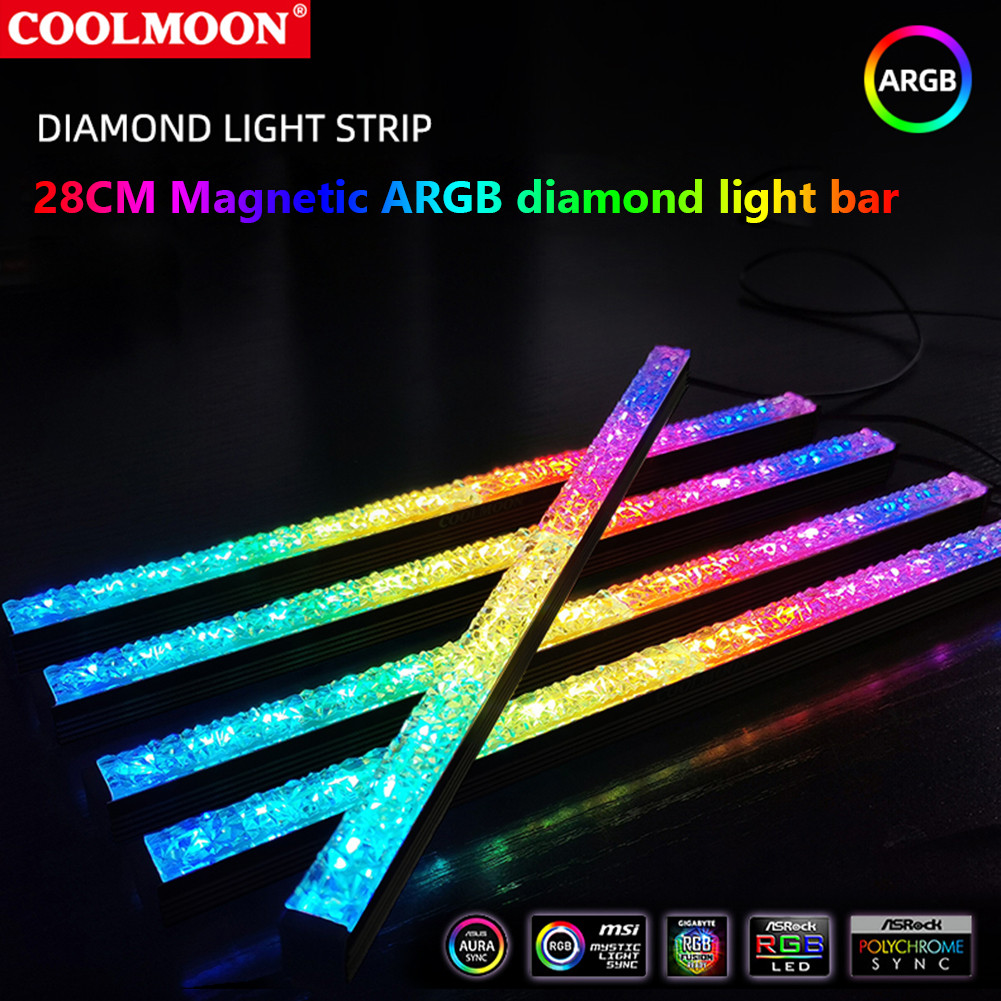 Jual COOLMOON 30cm Aluminum alloy RGB PC Case LED Strip Magnetic ...