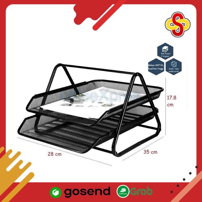 Jual RAK 2 SUSUN BESI / DOCUMENT TRAY BESI / RAK FILE DOKUMEN COMBO ...