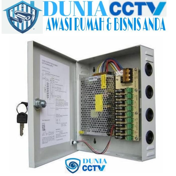 Jual POWER SUPPLY 10A 12V BOX PANEL / ADAPTOR PSU 12V 10A 8CH UNTUK ...