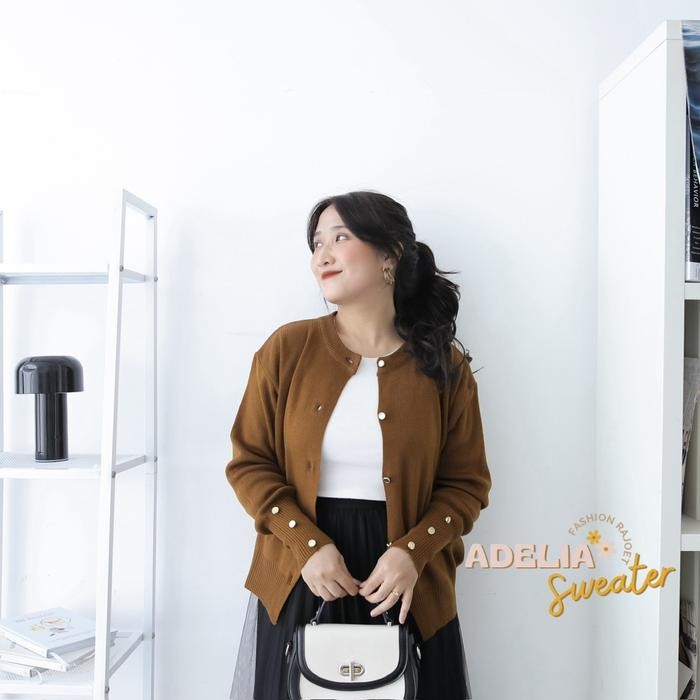 Jual 1fihz- Baju Kardigan Basic Kancing Gold Inara Rajut Tebal Starla Cardi Premium Aira Knit ...