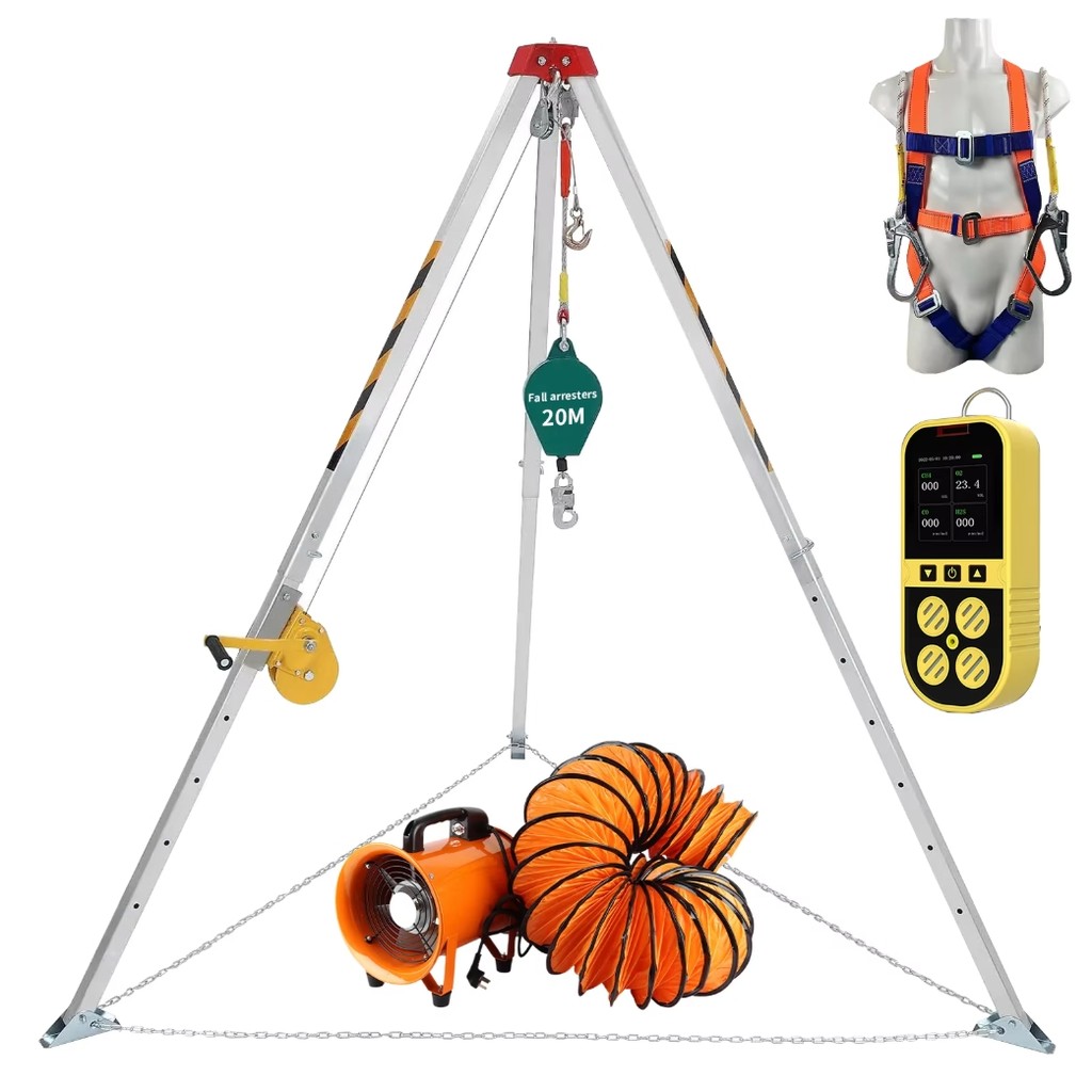 Jual NEW Confined Space Tripod Kit 2600Lbs Winch Height Adjustable ...