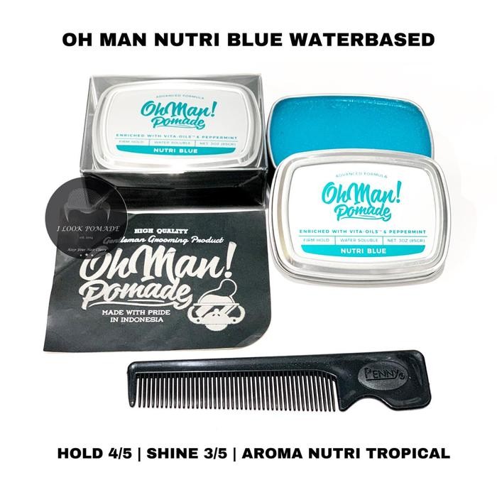 Jual i63w- Pomade Oh Man! Nutri Blue Divine Waterbased Pomade (Water ...