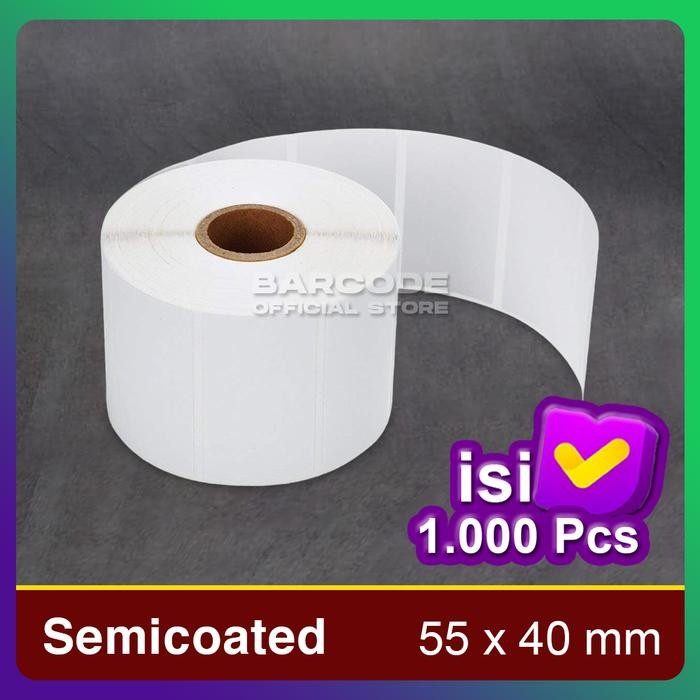 Jual xfvt- Label Barcode Semicoated 55 X 40 1 Line Isi 1000 Pcs Stiker ...