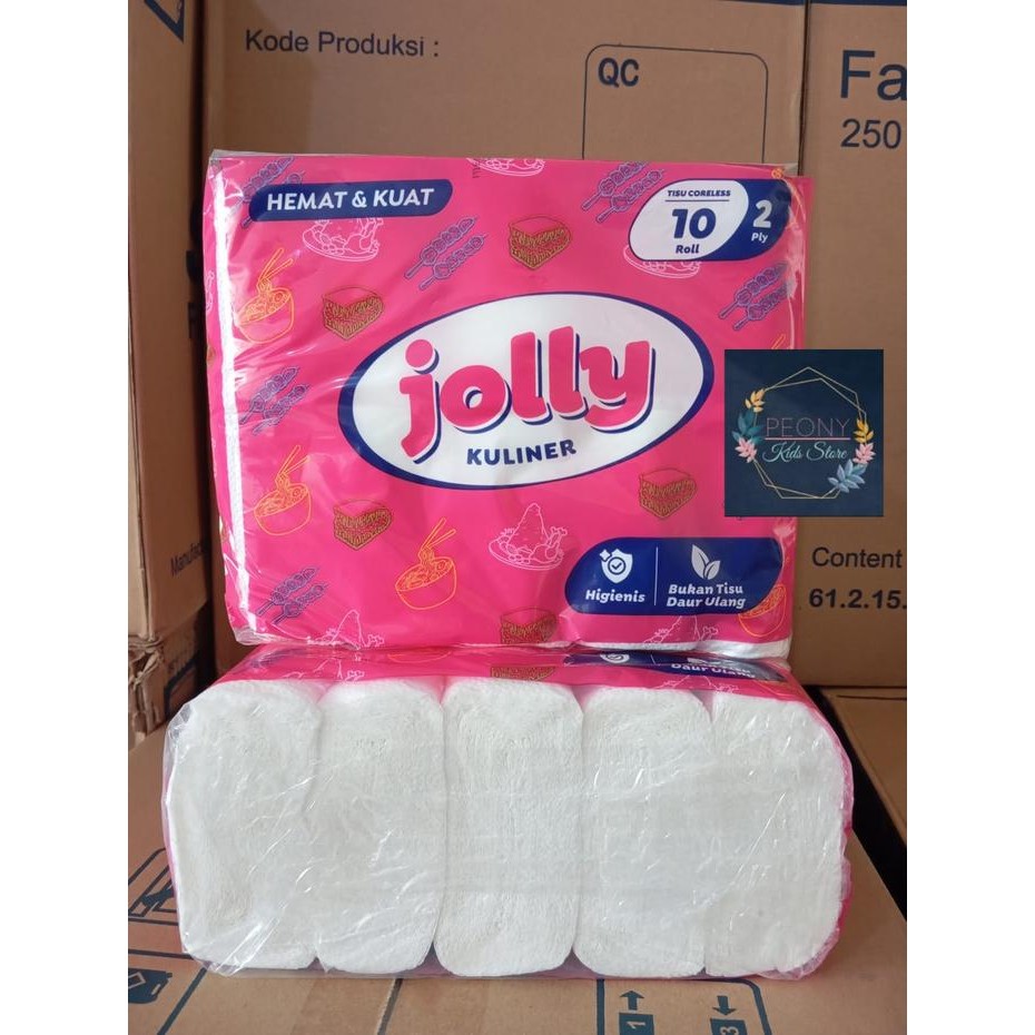 Jual TISSUE JOLLY ROLL CORELESS ISI 10ROLL 2ply /joly tisu toilet ...