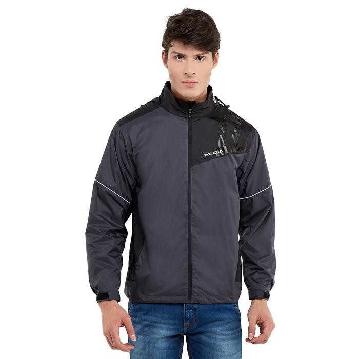 Jual ZOLEKA Terra Jaket Motor Packable Tahan Angin Pria - Blue Black ...