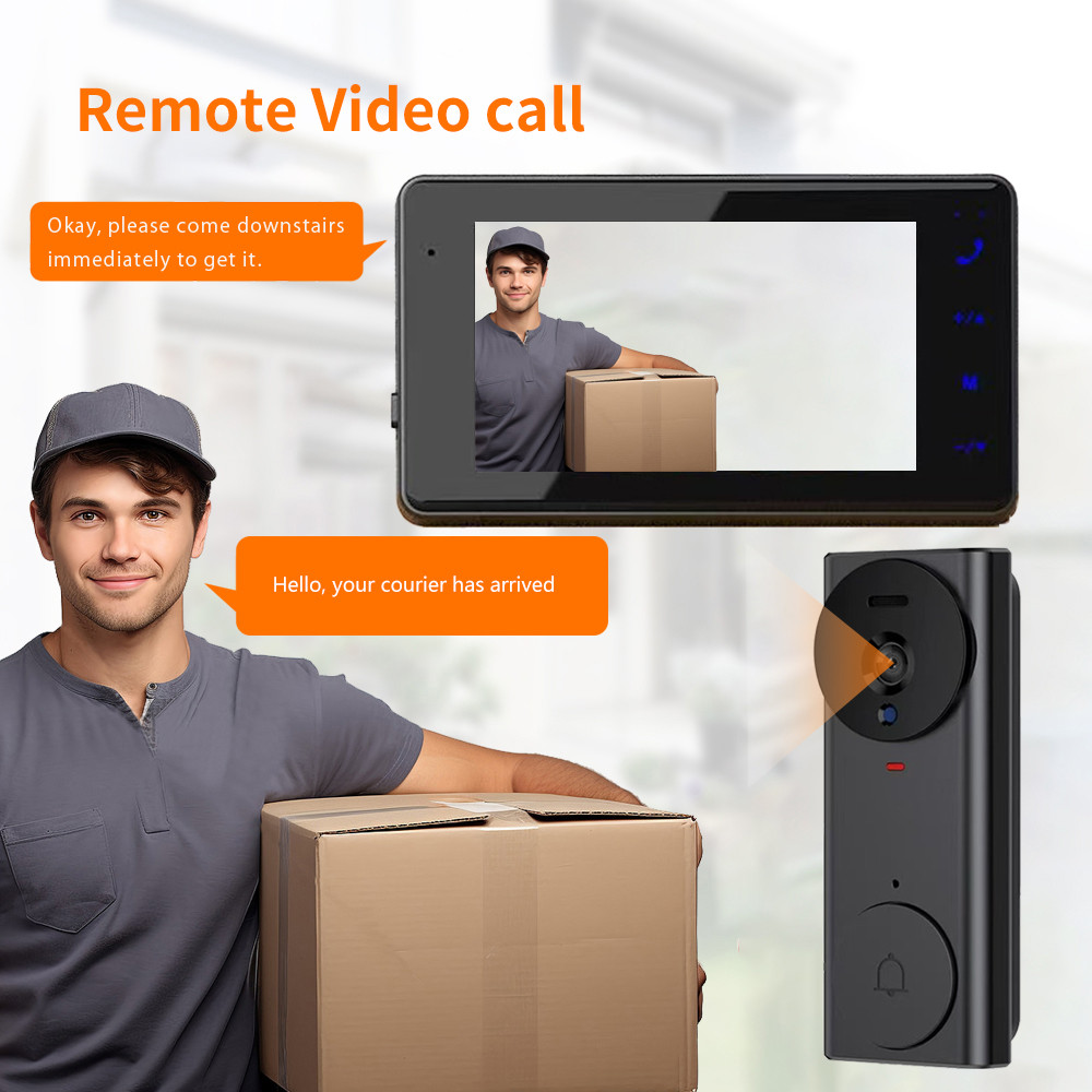 Jual Intelligent Video Doorbell 480P Display Dual Audio No WiFi Needed ...