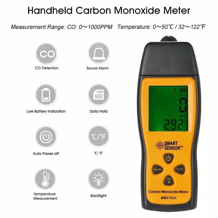 Jual SMART SENSOR CARBON MONOXIDE METER CO GAS ANALYZER - 1000 PPM ...