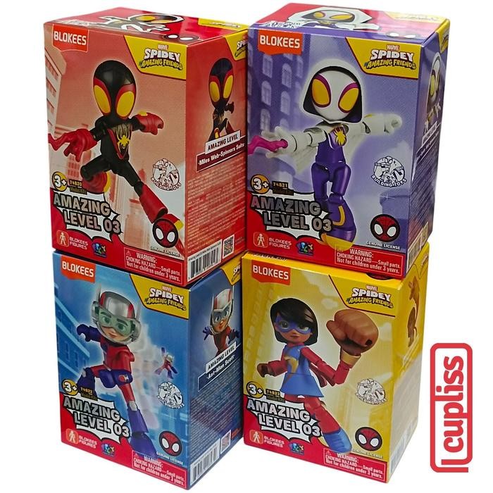 Jual BLOKEES Figures Marvel Spidey Amazing Level 03 Miles Web Ghost ...