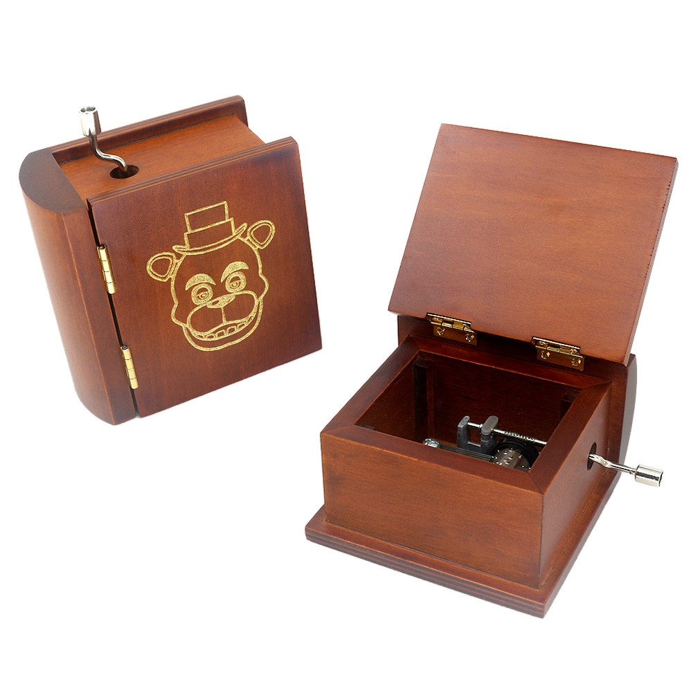 Jual Sinzyo Wooden Book Music Box Hand Crank Classic Antique Carved ...