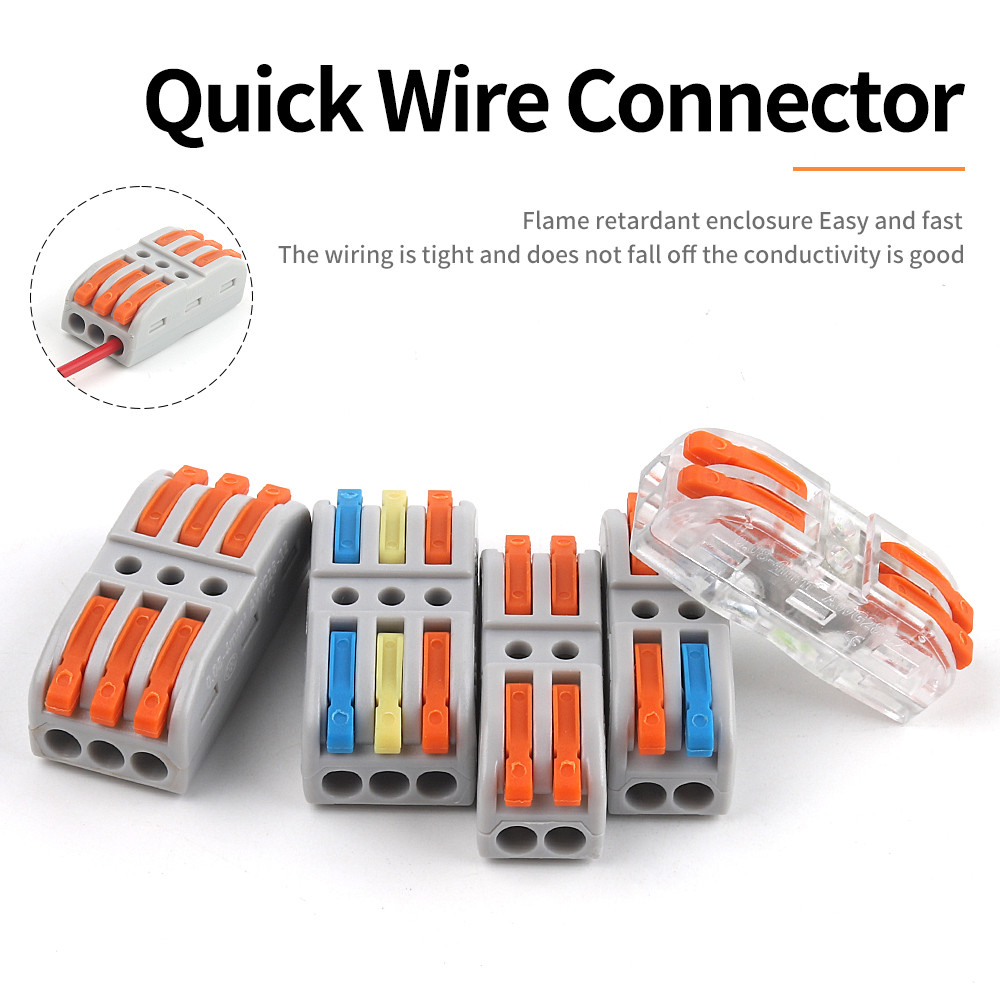 Jual NEW 10PCS Push-in Type Butt Wire Connectors Quick Terminal Block ...