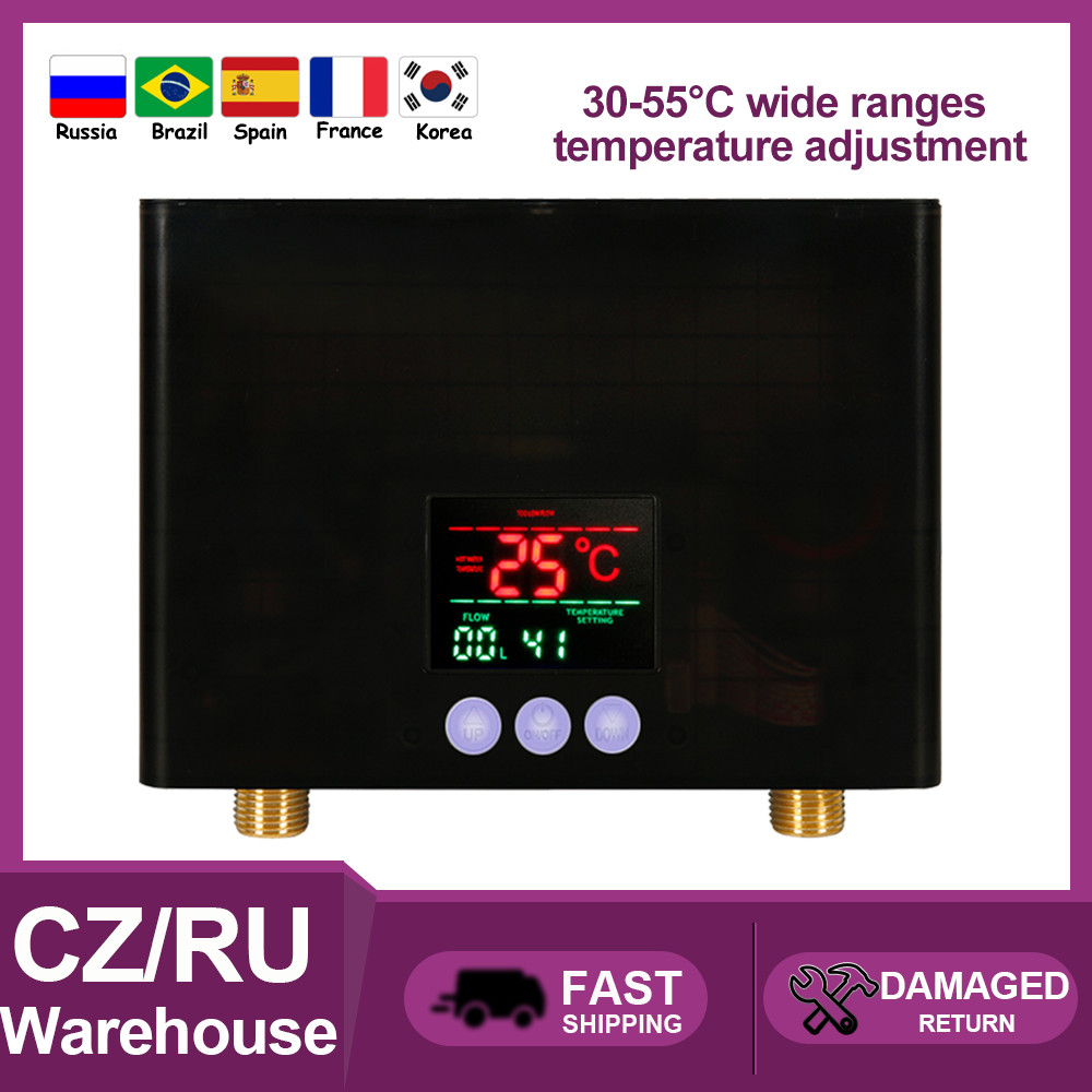 Jual Instant Water Heater 3KW Electric Tankless Heater 110V 220V LCD ...