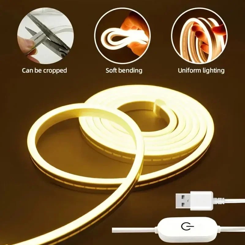 Jual Usb 5V Smart Neon Led Strip Lights Touch Sensor Dimmable Led Lamp ...