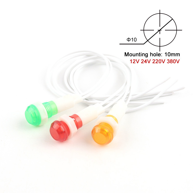 Jual BEST 5Pcs Mounting Neon Indicator Signal Lamp Panel Red Green ...