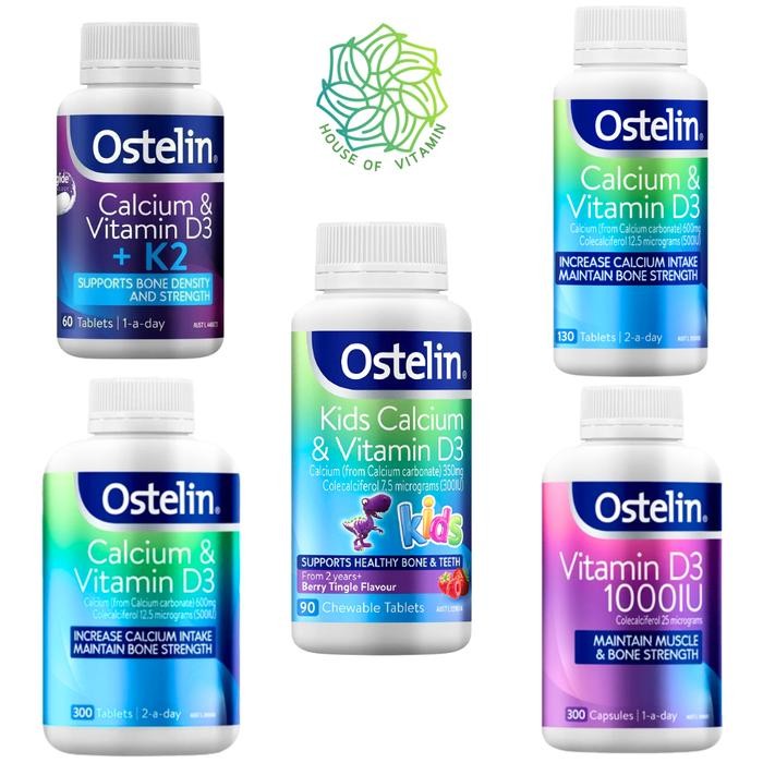 Jual ORIGINAL! Ostelin Calcium & Vitamin D3 130 Tablets 1000iu 300 ...