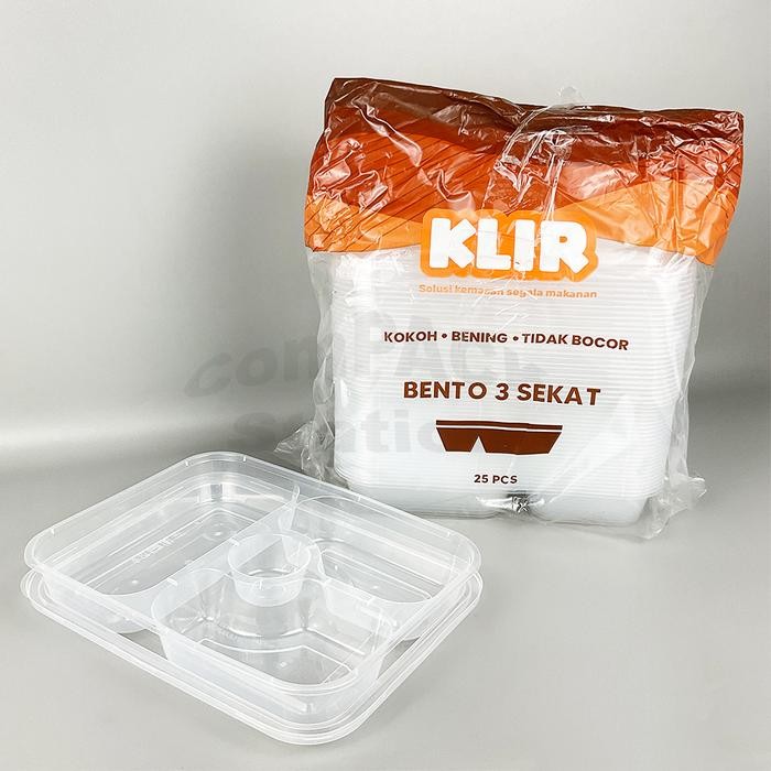 Jual KLIR Bento Box 3 sekat (isi 10pcs) | Shopee Indonesia