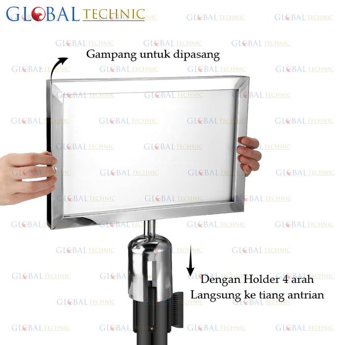 Jual 8OF5 Sign Frame A4 Standing Signage Poster Stainless / Papan Tiang ...