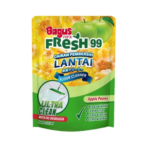Jual BAGUS FRESH 99 FLOOR CLEANER APPLE PEONY POUCH 575 ML | Shopee ...