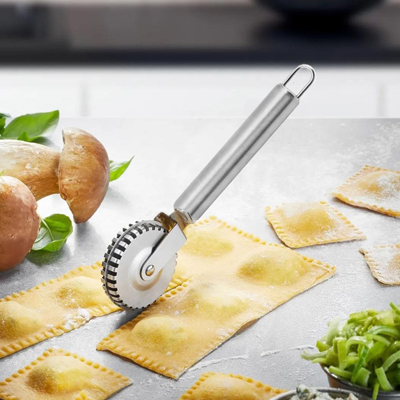 Jual BEST Stainless Steel Pastry Roller Nonstick Ravioli Cutter Pastry ...