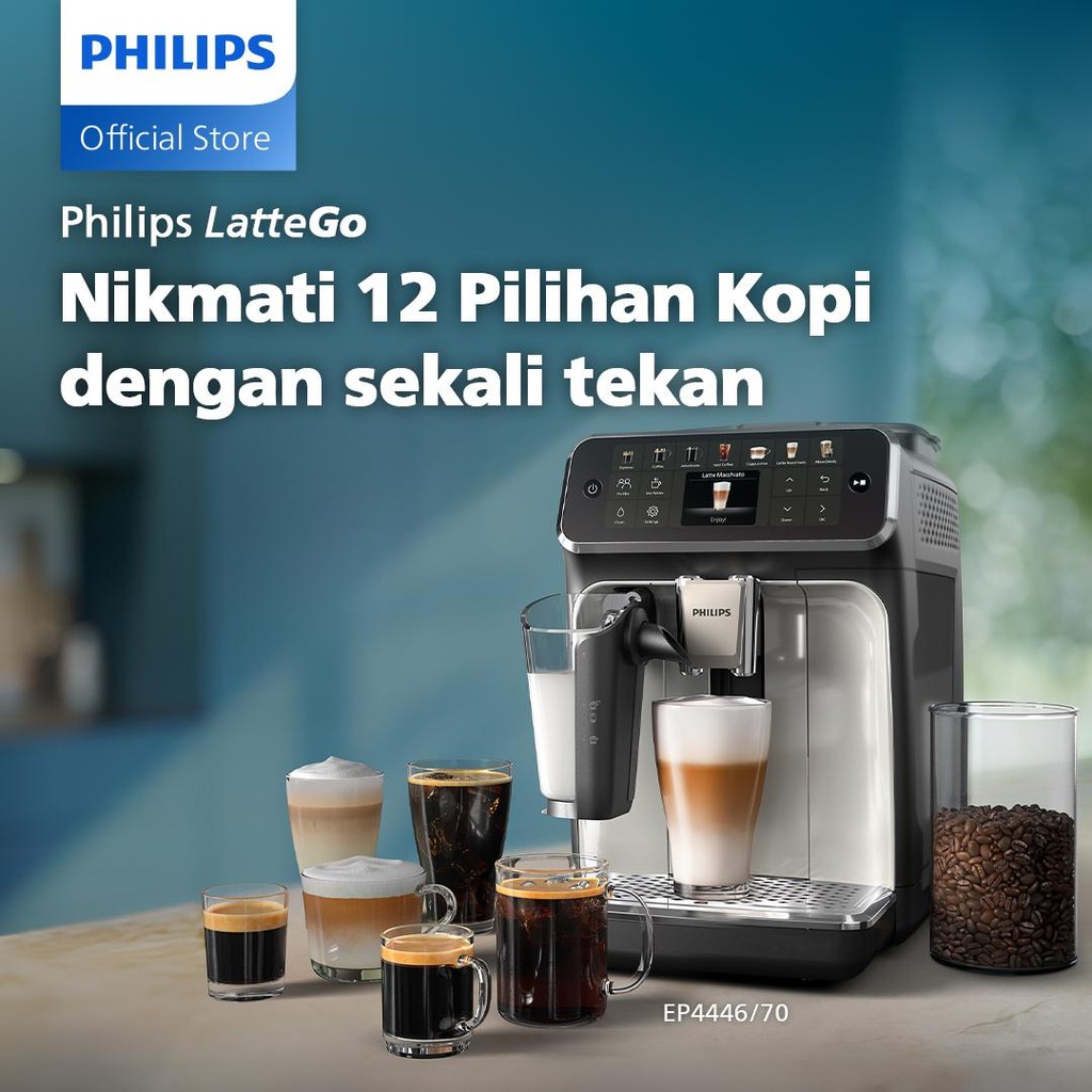 Jual Mesin Kopi Otomatis - Philips Fully Automatic Espresso Machine EP4446/70 - Latte Go - 12 ...
