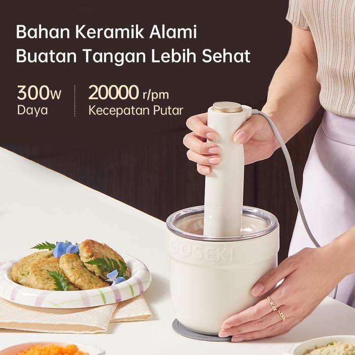 Jual SOSEKI Blender Chopper Daging / 300W Blender Bumbu / FREE 3 ...
