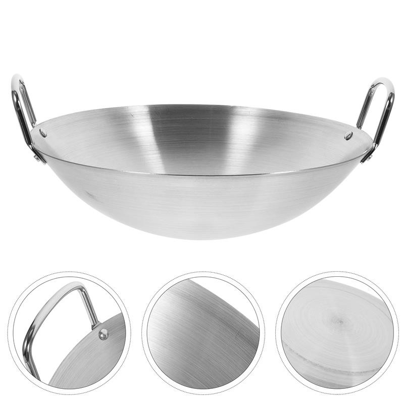 Jual 26/28cm Stainless Steel Wok Cooking Pot Double Handle Kitchen Bbq ...