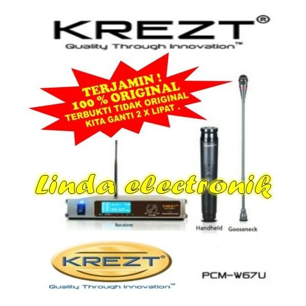 Jual MIC KREZT PCM W67U (MIC PODIUM/CONFENS WIRELESS SAMBUNG STAND ...