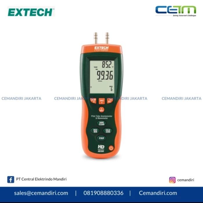 Jual Extech Hd350 Pitot Tube Anemometer Differential Manometer | Shopee ...