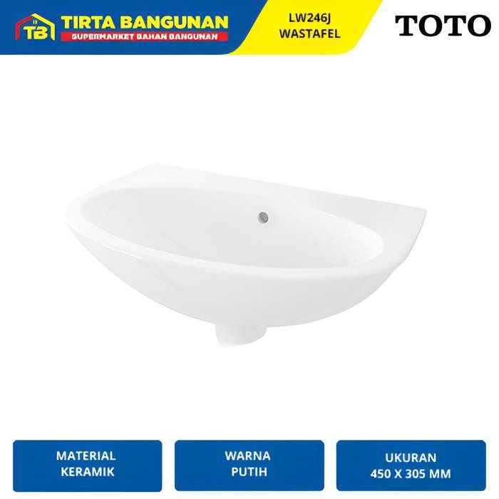 Jual TOTO LW246J WASTAFEL GANTUNG LAVATORY BAK CUCI TANGAN PUTIH (BODY ...