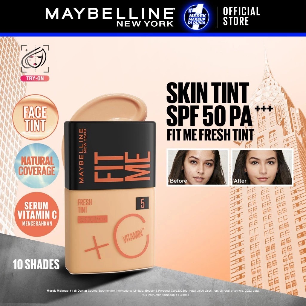 Jual Maybelline Fit Me Fresh Tint 3 IN 1 30ml - Skin Tint Foundation ...
