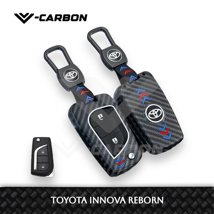 Jual V-Carbon Abs Key Cover Casing Kunci Toyota Innova Reborn ...