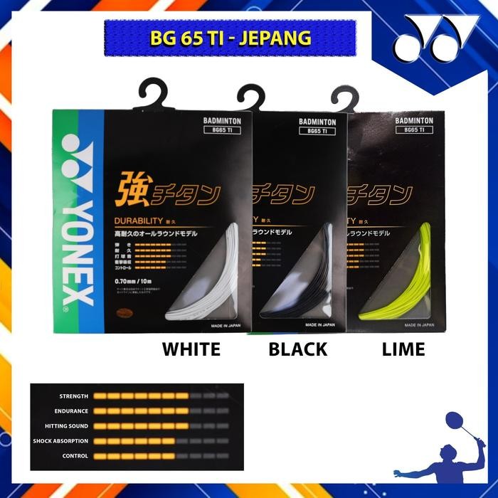 Jual Yonex Bg 65 Ti Jp Made in Japan Jepang Senar Badminton Original ...