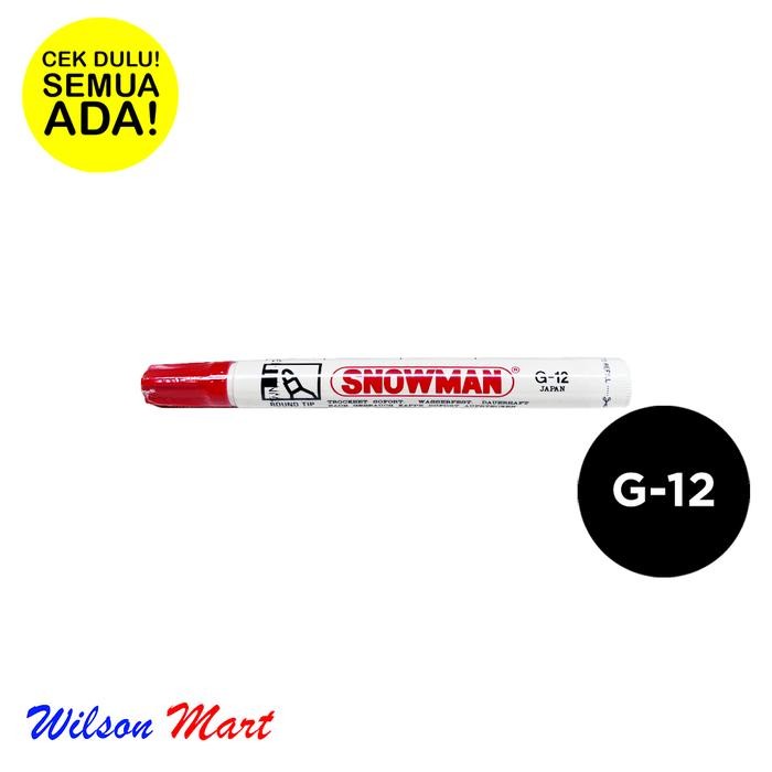 Jual SNOWMAN PERMANENT MARKER G12 MERAH SPIDOL PERMANEN | Shopee Indonesia
