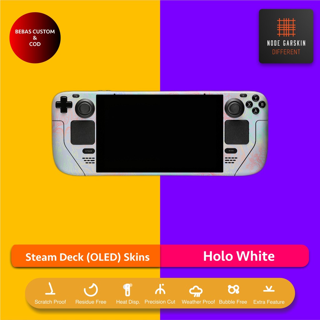 Jual Garskin Skin Steam Deck OLED Holo White Fullbody / Backonly | Anti ...