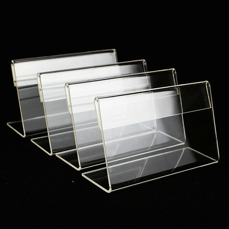 Jual 25PCS Tag Stand Acrylic Transparent L-Shaped Price Tag Stand Mini ...